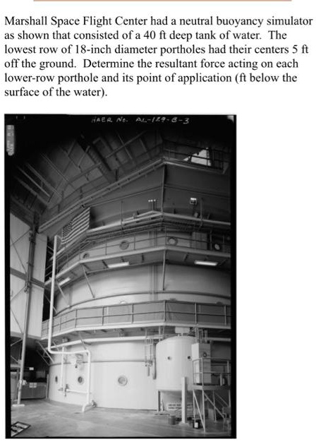 Marshall Space Flight Center had a neutral buoyancy simulator as shown ...