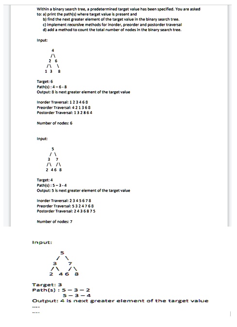 Solved Solve Problem In Java The Main Should Be In Separate Class Within A Binary Search Tree