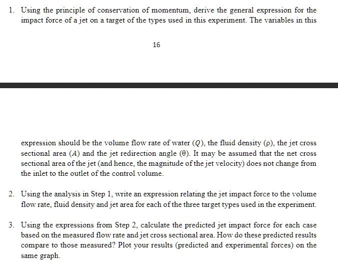 1. Using the principle of conservation of momentum, derive the general ...