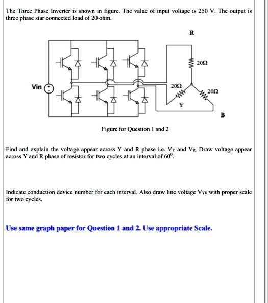 Solved The Three Phase Inverter Is Shown In Figure The Value Of Input Voltage Is 250 Vthe 1564