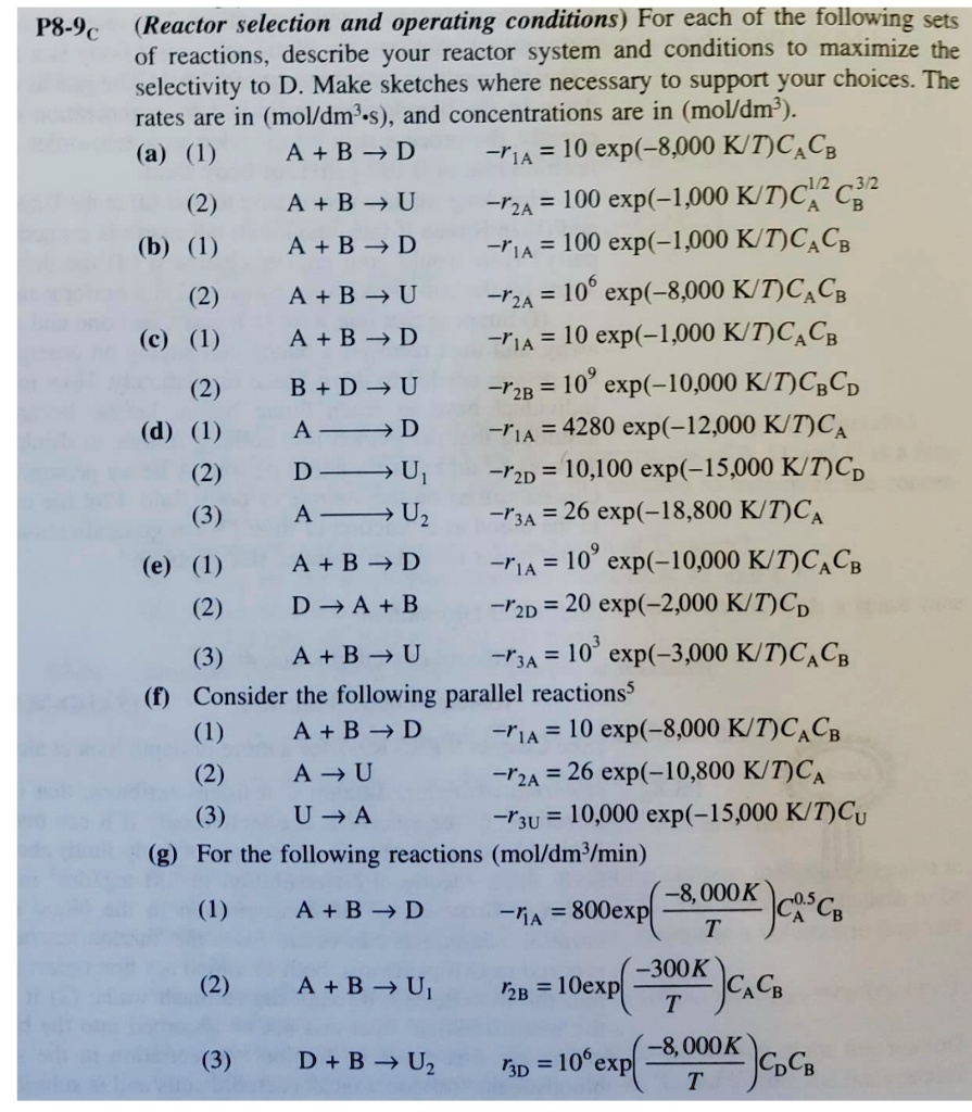 SOLVED: P8-9c of reactions, describe your reactor system and conditions ...