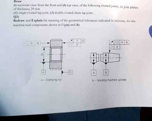 Draw a) sectional view from the front and (b) top view, of...