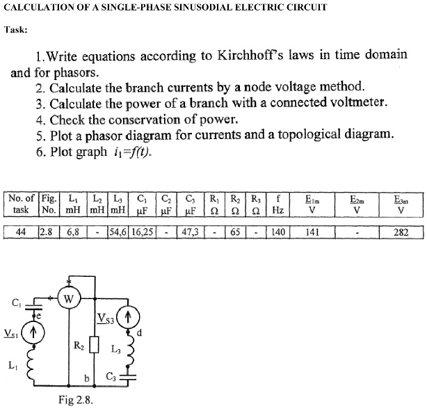 SOLVED: Text: Questions are based on diagram CALCULATION OF A SINGLE-PHASE SINUSOIDAL ELECTRIC ...
