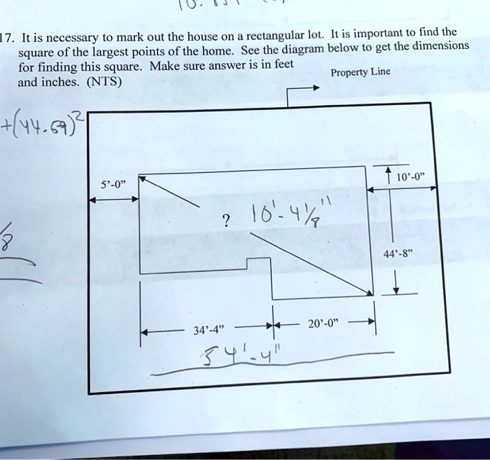 10 17 it is necessary t0 mark out the house on rectangular lot it is ...