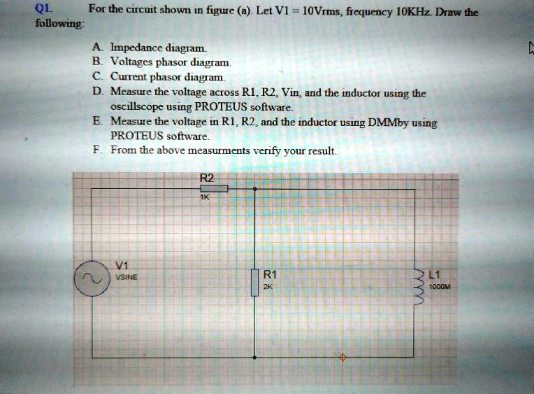 SOLVED: Q1. For the circuit shown in Figure A, let V1 = 10Vrms ...