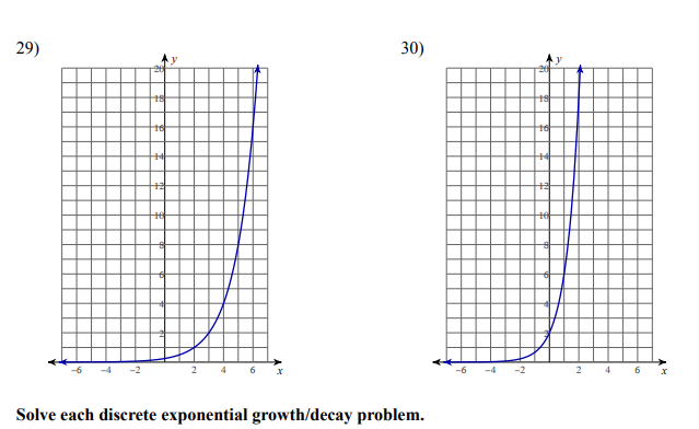 SOLVED: 29) 30) Solve each discrete exponential growth/decay problem.