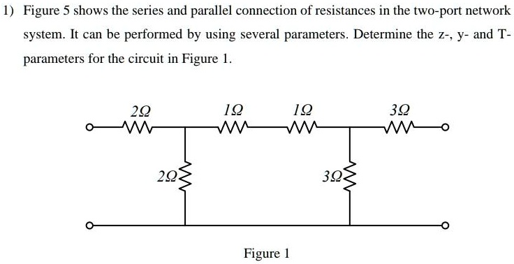 1) Figure 5 shows the series and parallel connection of resistances in the two-port network ...