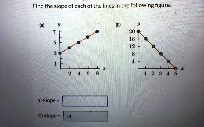 SOLVED: Find the slope of each of the lines in the following figure 20 ...