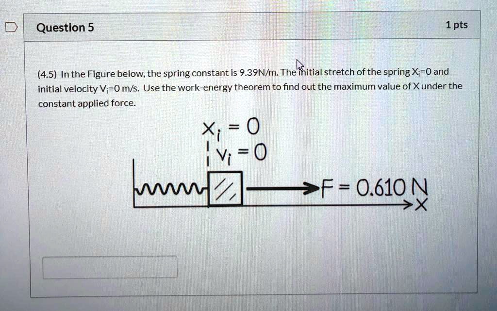 SOLVED: (4.5) In the Figure below, the spring constant is 9.39 N/m. The ...