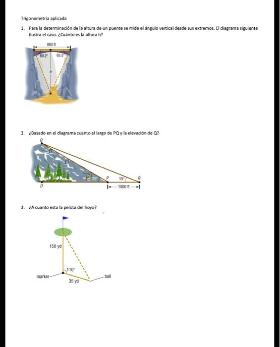 SOLVED: To determine the height of a bridge, measure the vertical angle ...