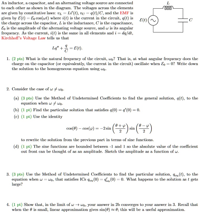 Solved An Inductor Capacitor And An Alternating Voltage Source Are Connected To Each Other As