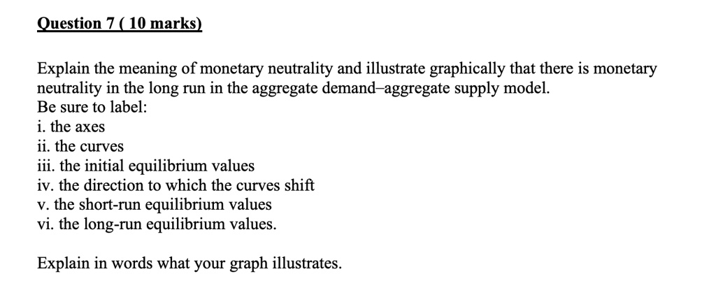 SOLVED: Question 7 ( 10 marks) Explain the meaning of monetary ...