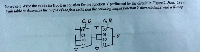 Solved Exercise 5 Write The Minimized Boolean Equation For The 2340