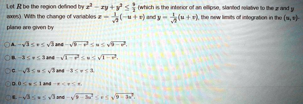 let r be the region defined by 22 cy y which is the interior of an ...