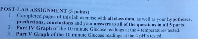 Solved Post Lab Assignment 5 Points Completed Pages Of This Lab Exercise With All Class Data