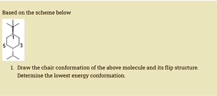 SOLVED: Based on the scheme below 1. Draw the chair conformation of the above molecule and its ...