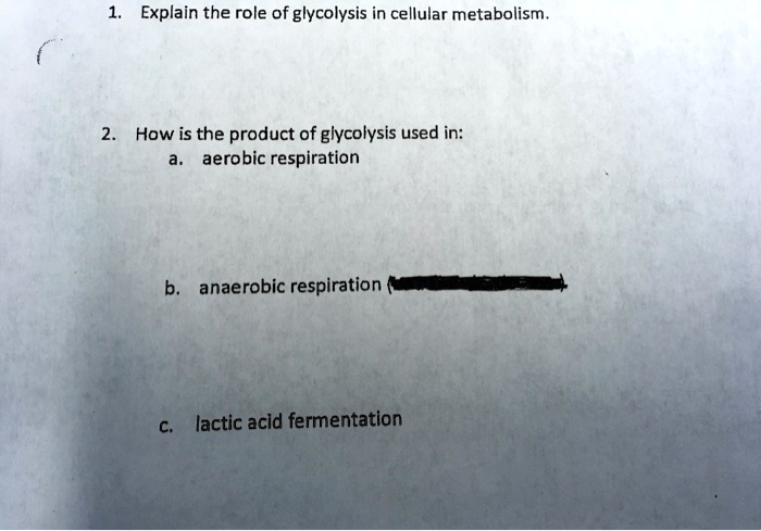 SOLVED: Explain the role of glycolysis in cellular metabolism How is ...