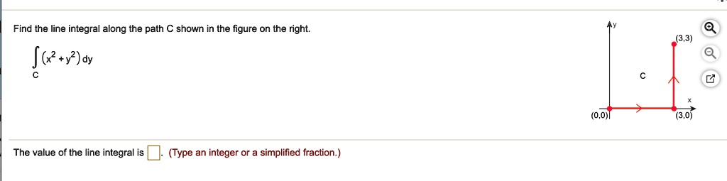 SOLVED: Find the line integral along the path C shown in the figure on ...