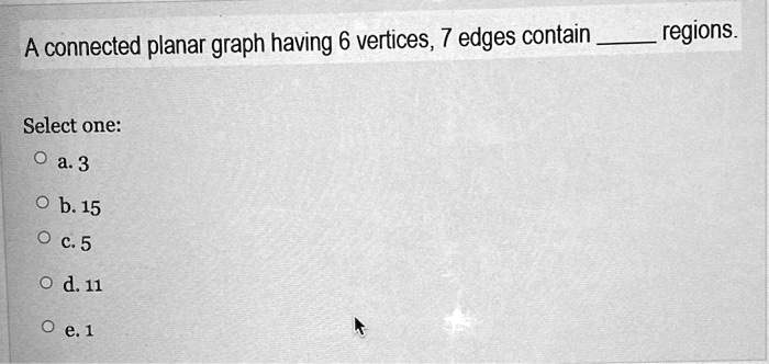 a connected planar graph having 6 vertices 7 edges contain regions ...