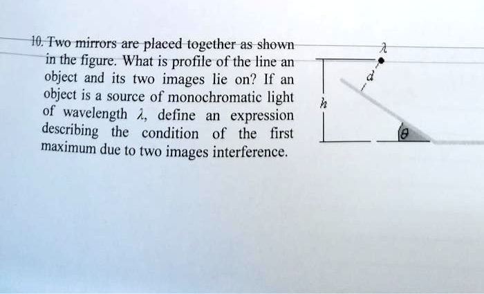 SOLVED: 10.Two mirrors are placed together as shown in the figure. What ...