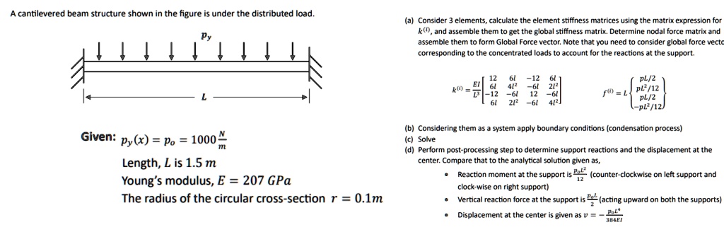 SOLVED: Text: (a) Consider 3 elements, calculate the element stiffness ...