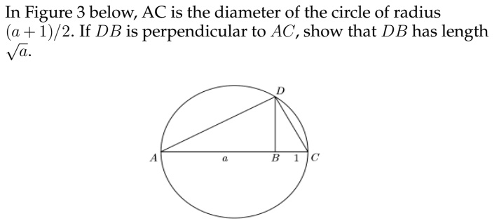 SOLVED: In Figure 3 below, AC is the diameter of the circle of radius ...