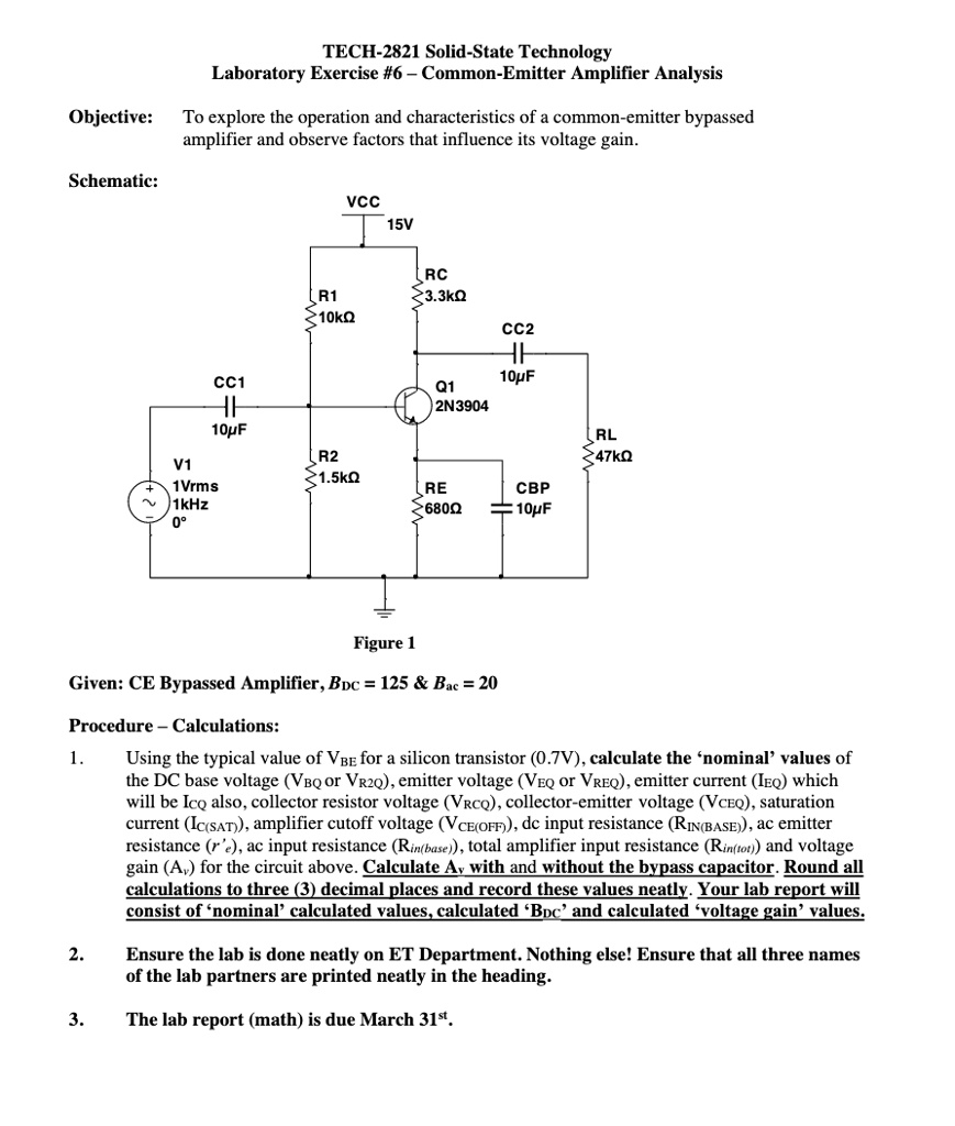SOLVED: TECH-2821 Solid-State Technology Laboratory Exercise #6 ...