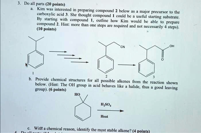3do all parts 20 points a kim was interested in preparing compound 2 ...