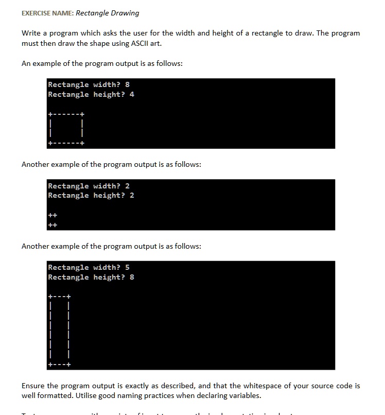 Solved Title Rectangle Drawing Program In C Language Write A Program 2488