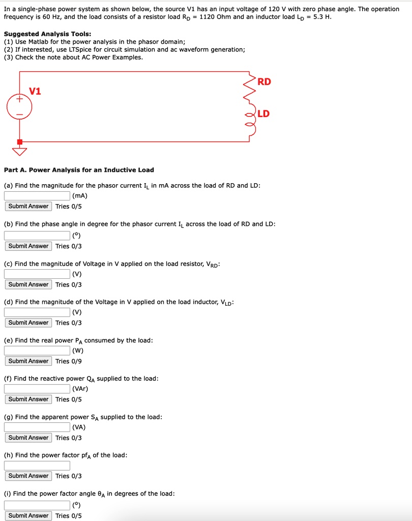 SOLVED: In a single-phase power system as shown below, the source V1 ...