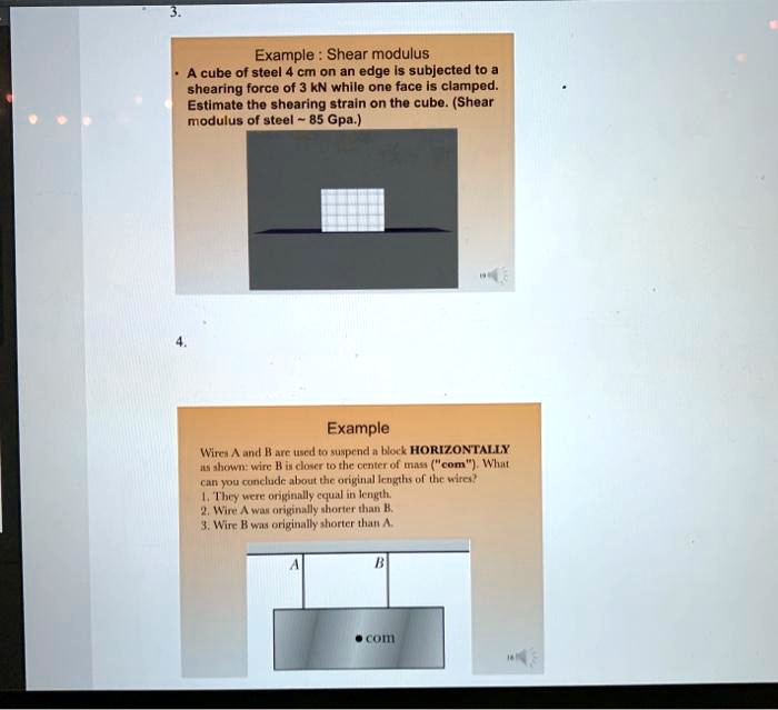example shear modulus a cube of steel cm on an edge is subjected to ...
