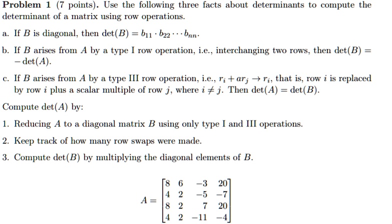 SOLVED: Problem points: Use the following three facts about ...