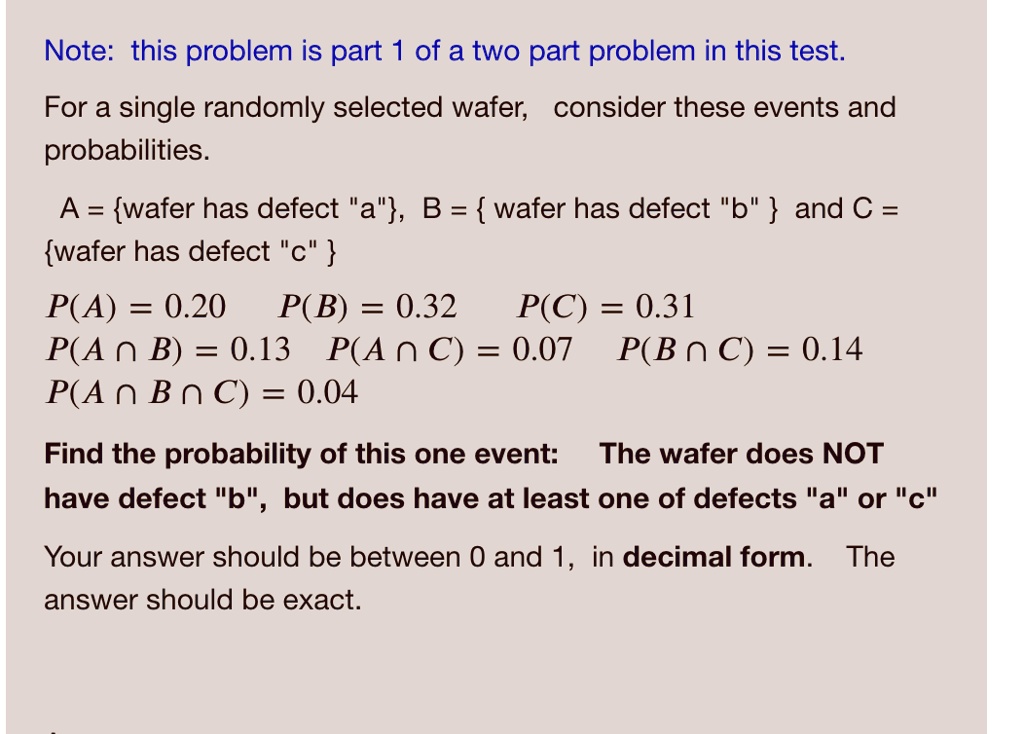 SOLVED: Note: this problem is part 1 of a two part problem in this test ...