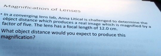 VIDEO solution: Optical Calculation of Lenses: Object Distance and ...