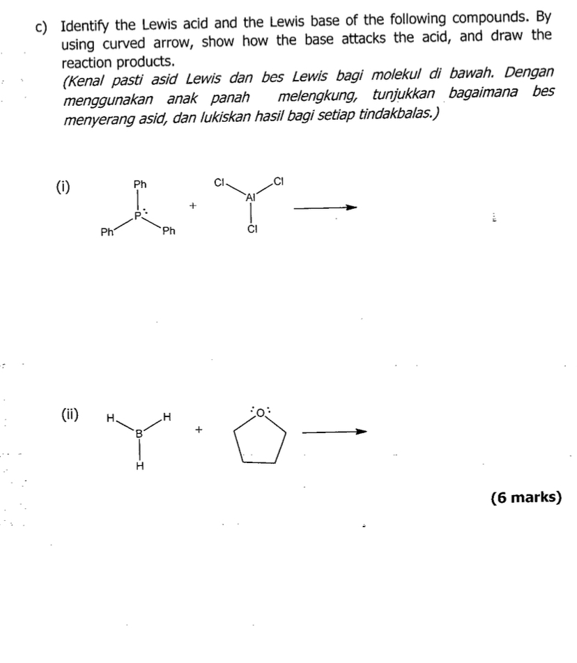 c) Identify the Lewis acid and the Lewis base of the following ...