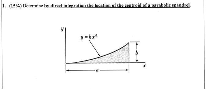 1 15 determine by direct integration the location of the centroid of a ...