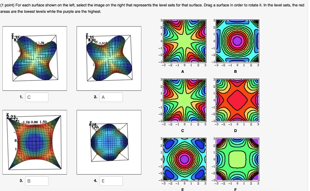 1 point for each surface shown on the left select the image on the ...