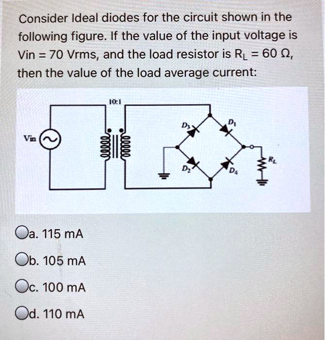 SOLVED: Consider ldeal diodes for the circuit shown in the following figure.If the value of the ...