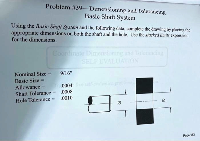 Problem #39-Dimensioning and Tolerancing Basic Shaft System Using the Basic Shaft System and the ...
