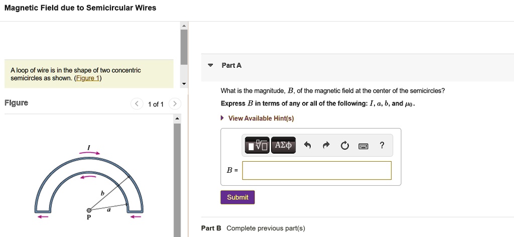 magnetic field due to semicircular wires part a a loop of wire is in the shape of two concentric ...