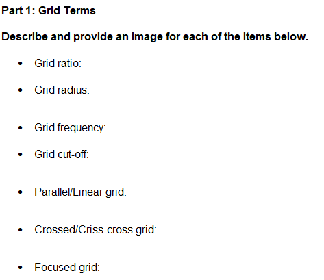 SOLVED: Part 1: Grid Terms Describe and provide an image for each of ...