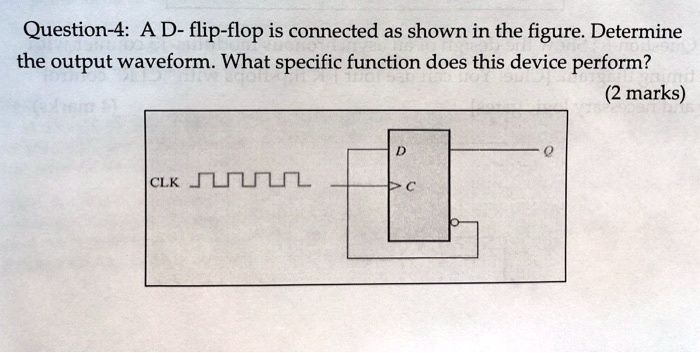 SOLVED: Question 4: A D-flip-flop is connected as shown in the figure. Determine the output ...