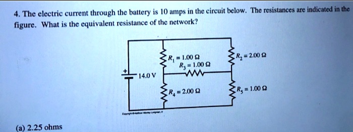SOLVED: The electrie current through the ballery is I0 amps in the ...