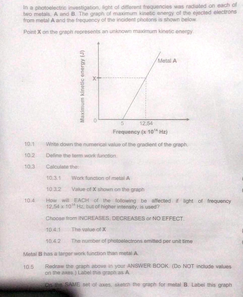 SOLVED: In a photoelectric investigation, light of different ...