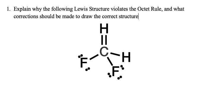Explain why the following lewis structure violates the octet...