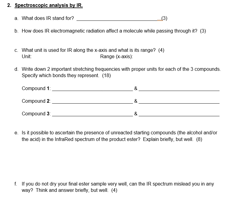 SOLVED:Spectroscopic analysis by IR: What does IR stand for? How does ...