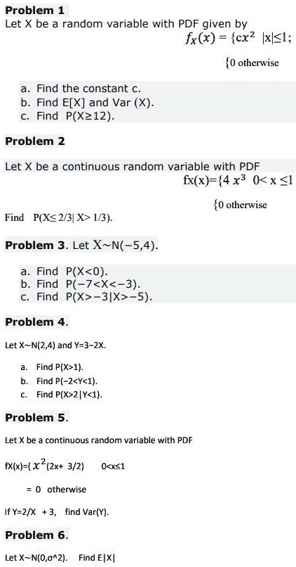 Solved Problem 1 Let X Be Random Variable With Pdf Given By Fxx 2328