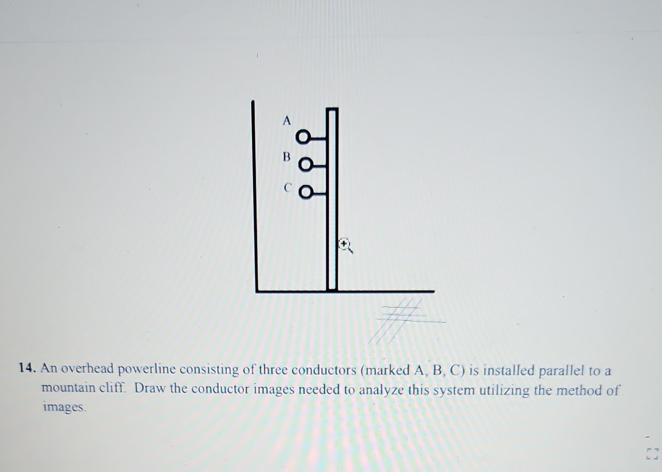 14. An overhead powerline consisting of three conductors (marked A, B ...