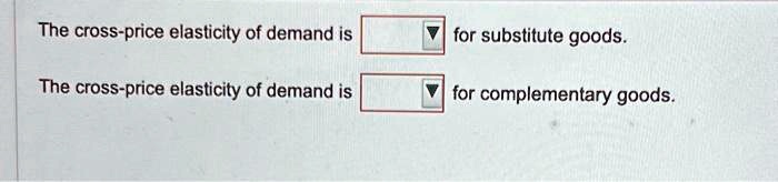 SOLVED: The cross-price elasticity of demand is The cross-price ...
