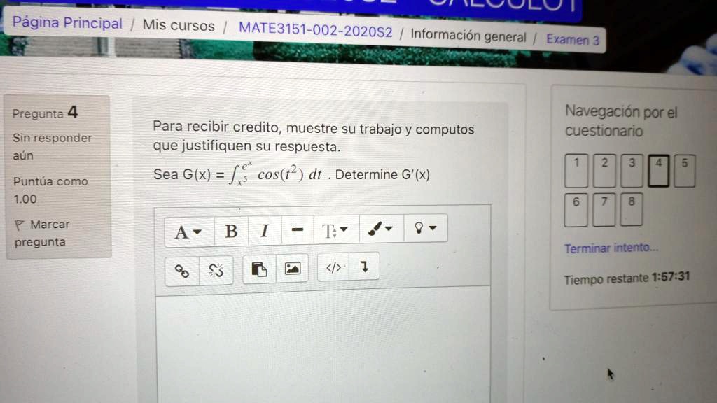 SOLVED: A)) Pagina Principal Mis cursos MATE3151-002-202052 Informacion ...